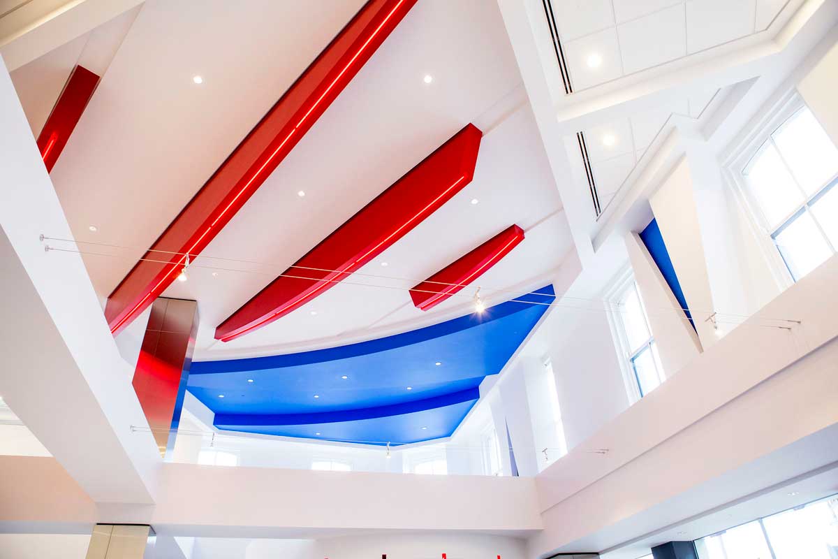 3D plasterboard shapes at Metro Bank fit out